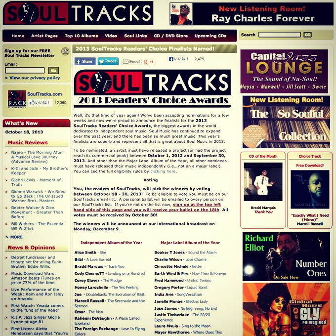 Soul Tracks主催のソウルアワードにSSRアーティストが5組ノミネート！ - SWEET SOUL RECORDS